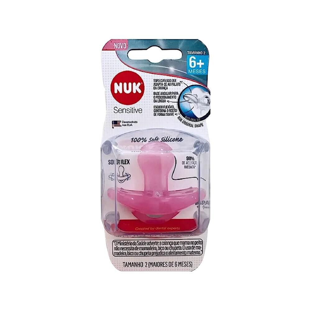 Chupeta Angeloni Nuk S2 100% Silicone Sensitive Soft Girl - Angeloni Supermercado