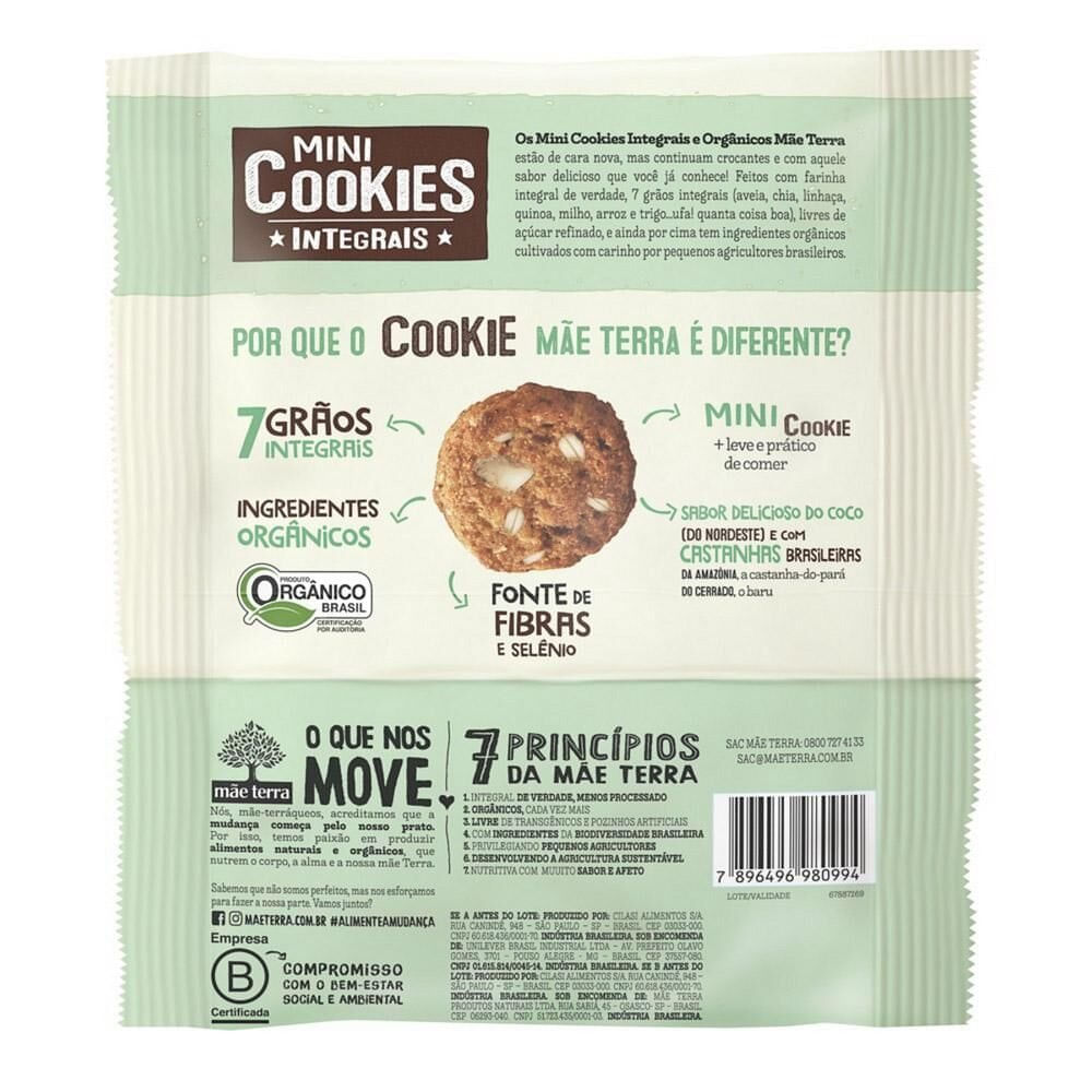 Biscoito Mãe Terra Cookie Castanha do Pará e Coco - Angeloni Supermercado