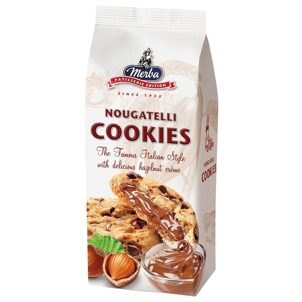 Biscoito MERBA COOKIE Recheado MERBA Avelã 200g - Angeloni Supermercado