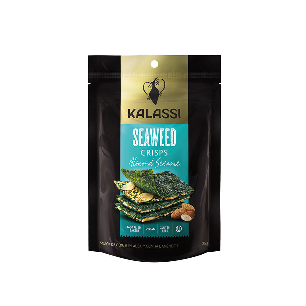 Snack KALASSI Seaweed Crisps Gergelim, Alga Marinha e Amêndoa sem ...