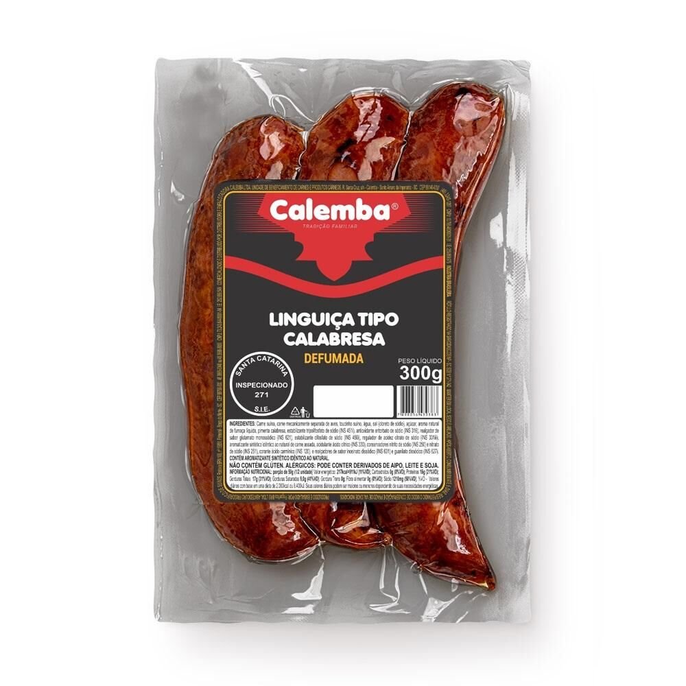 Linguiça Calemba Calabresa Defumada 300g - Angeloni Supermercado