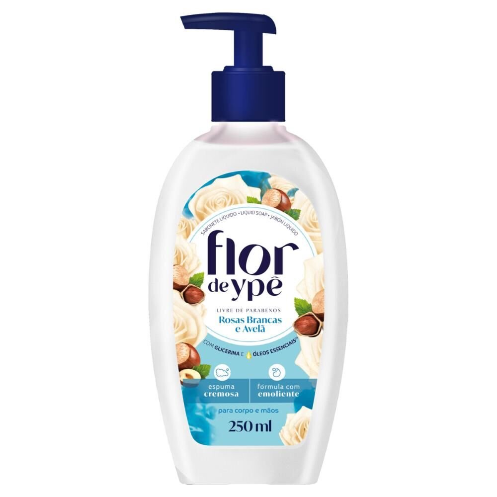 Sabonete Líquido FLOR DO YPÊ Rosas Brancas e Avelã 250ml - Angeloni ...
