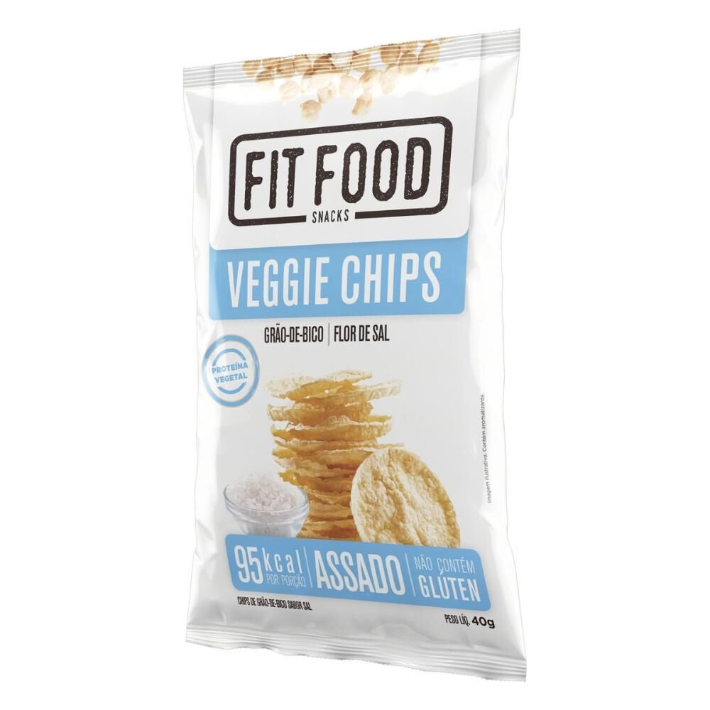 Veggie Chips FIT FOOD Snacks Grão-de-Bico e Flor de Sal sem Glúten 40g ...