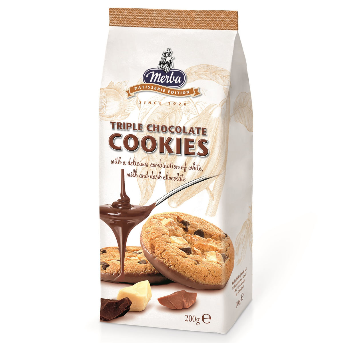 Biscoito MERBA Cookie Triplo Chocolate 200g - Angeloni Supermercado