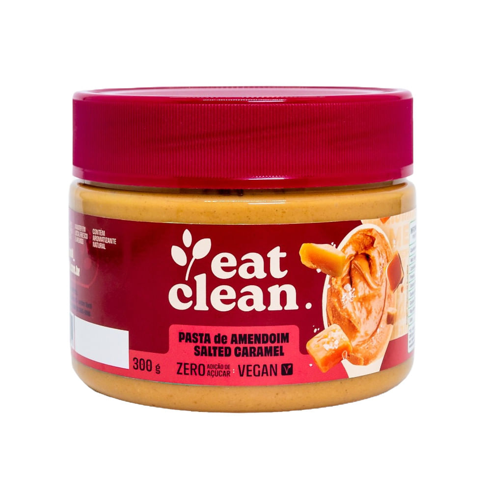 Pasta de Amendoim EAT CLEAN Vegan Salted Caramel Sem Glúten 300g ...