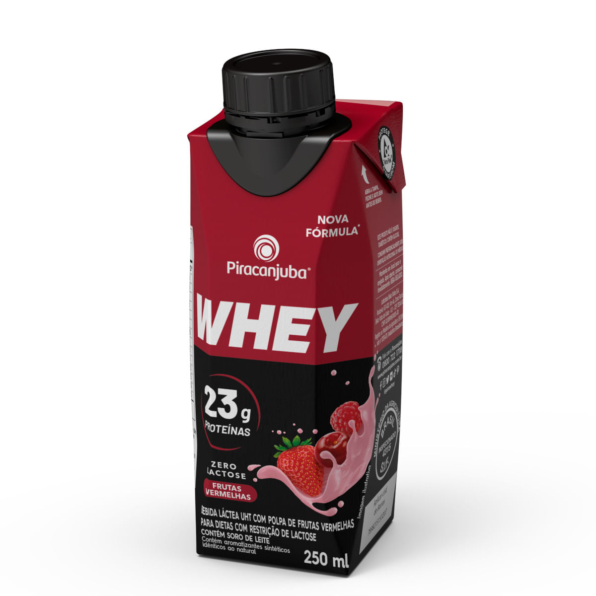 Bebida Láctea PIRACANJUBA Whey Frutas Vermelhas 23g de Proteína Zero ...