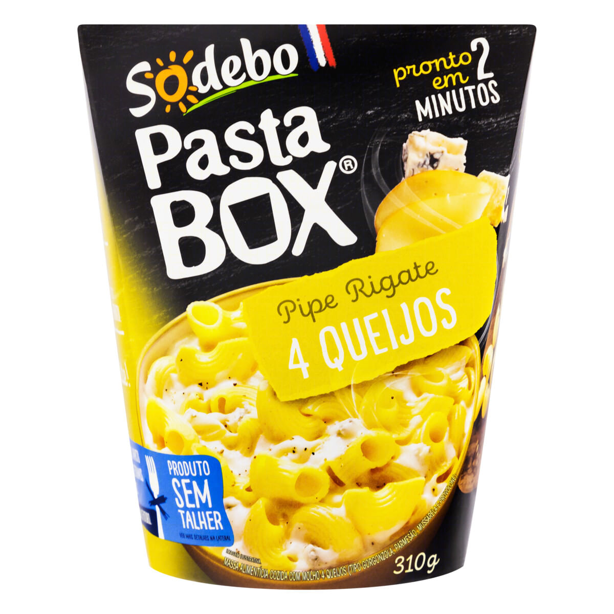 Massa Pipe Rigate SODEBO 4 Queijos 310g - Angeloni Supermercado