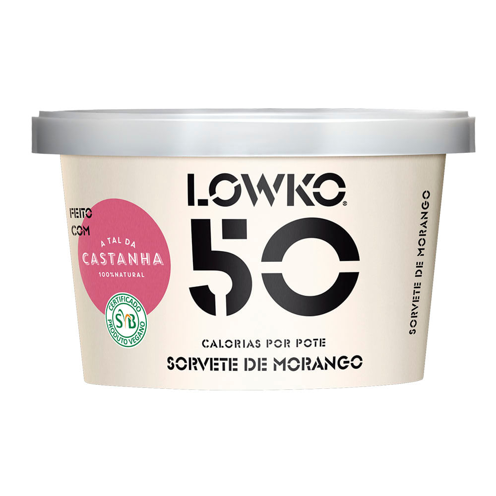 Sorvete LOWKO Morango Vegano 100ml - Angeloni Supermercado