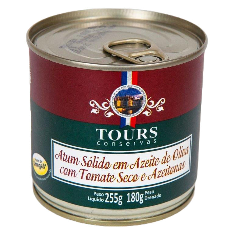 Atum TOURS em Azeite de Oliva, Tomate Seco e Azeitonas Sólido 180g ...