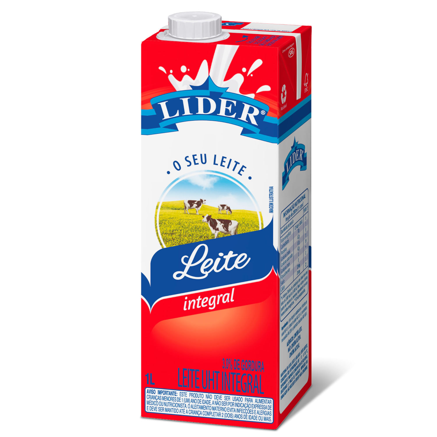 Leite Integral LIDER 1L - Angeloni Supermercado