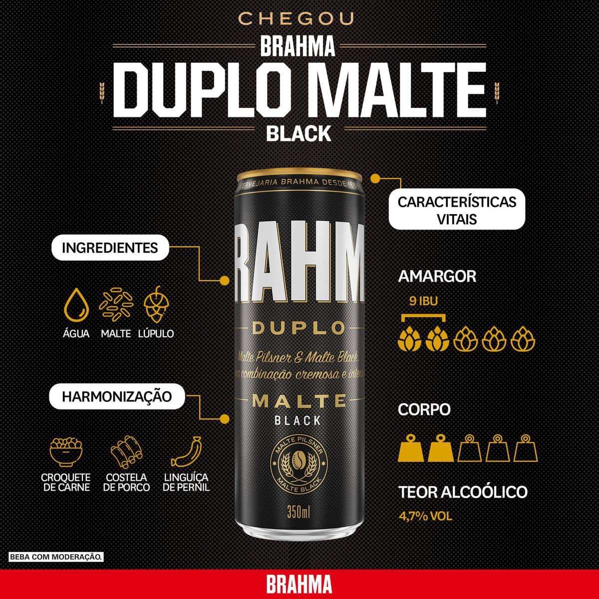 Cerveja Brahma Duplo Malte Escura 350ml | Compre Aqui