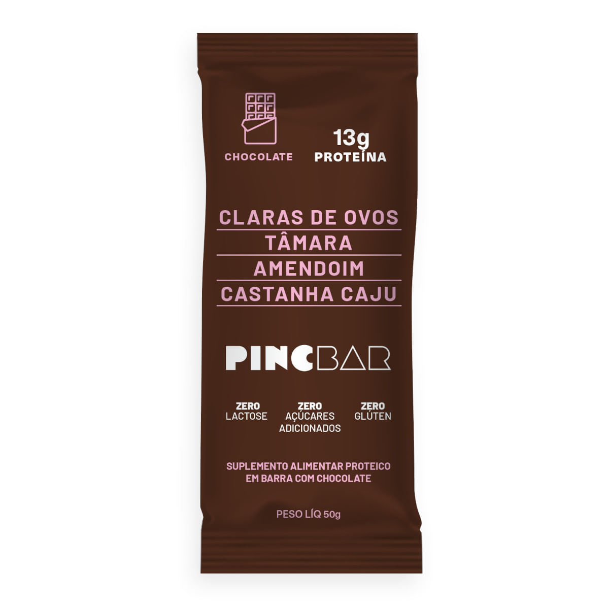 Barra de Proteína PINCBAR Chocolate sem Lactose, sem Açúcar e sem ...