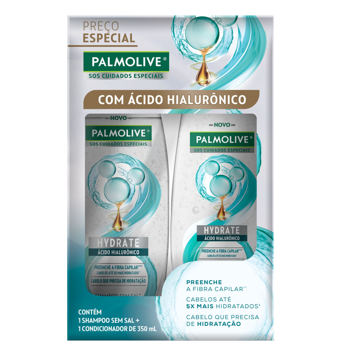 Kit PALMOLIVE Hydrate com Ácido Hialurônico Shampoo + Condicionador ...
