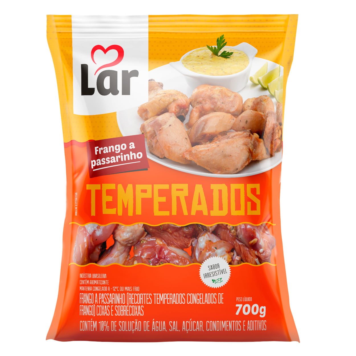 Frango a Passarinho LAR Temperados Congelado 700g - Angeloni Supermercado