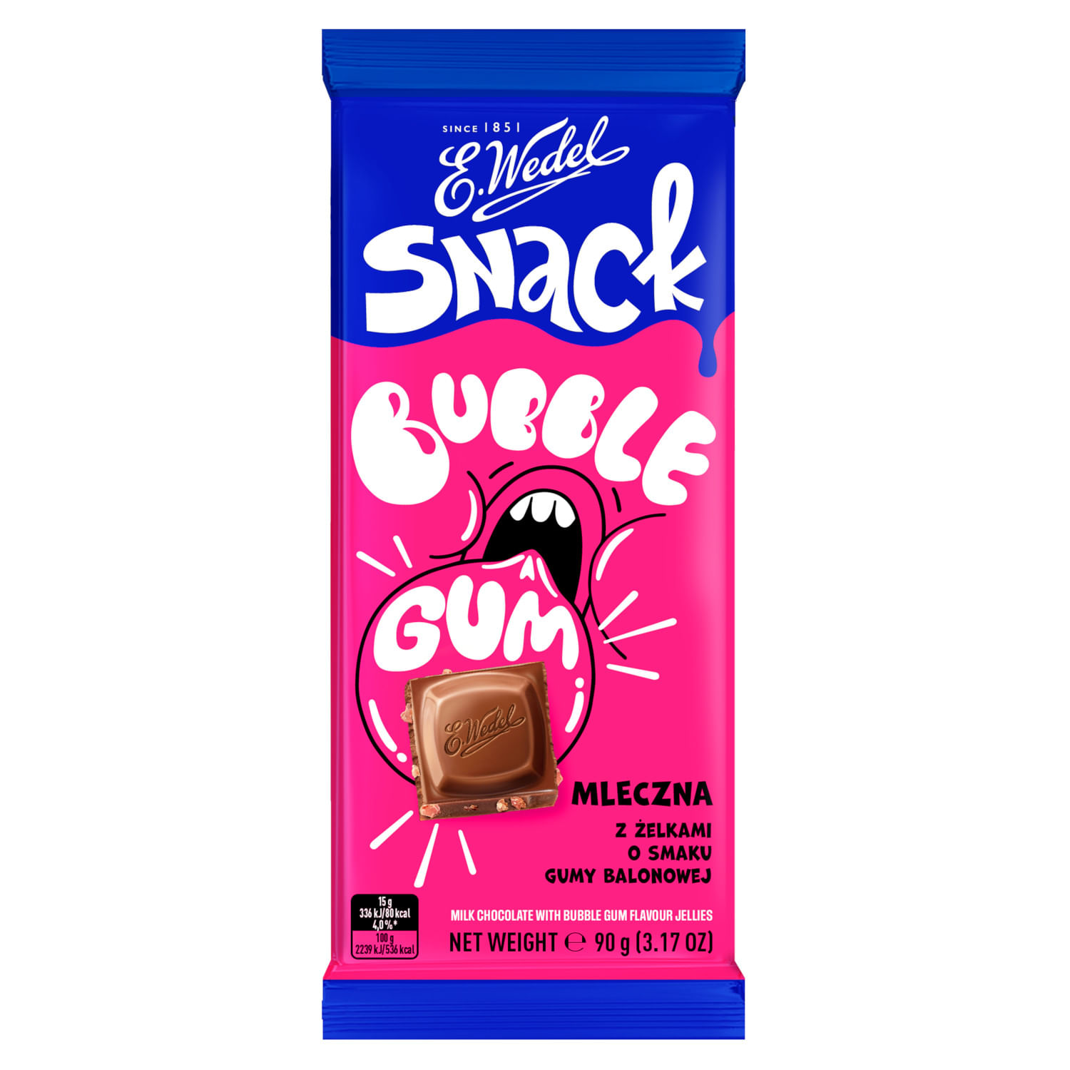 Chocolate E.WEDEL SNACK Bubble Gum Mleczna 90g