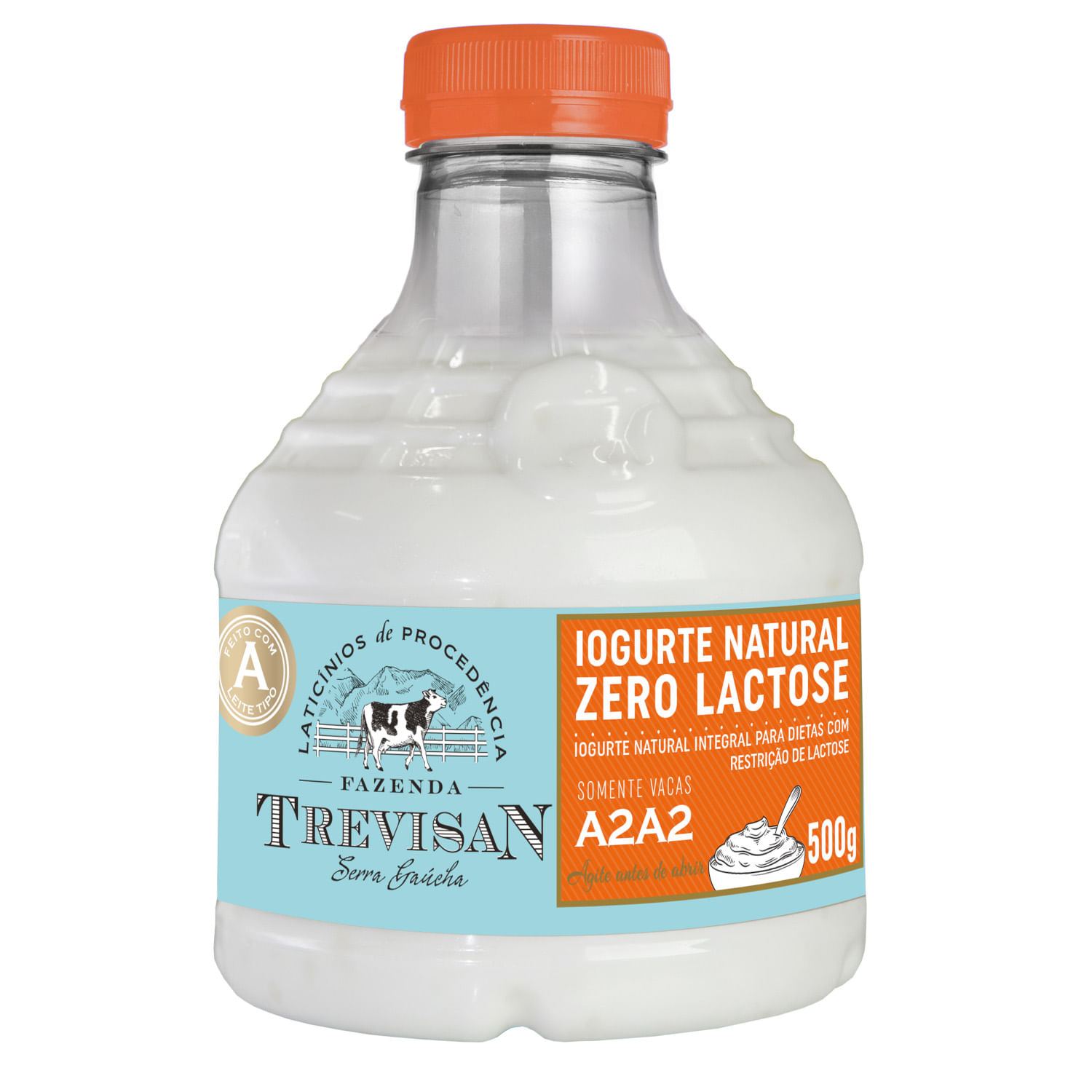 Iogurte FAZENDA TREVISAN Natural Leite Tipo A Zero Lactose 500g ...