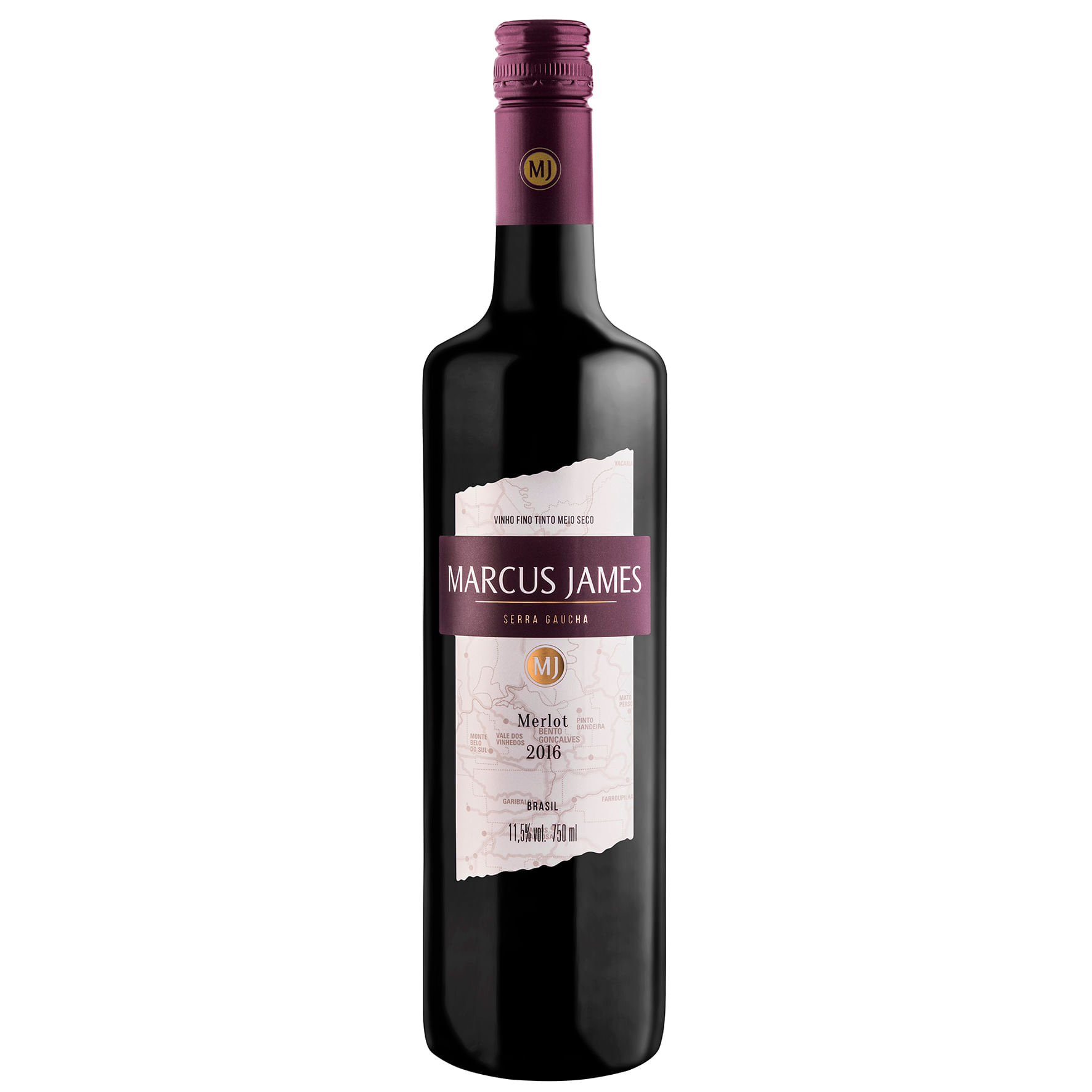 Vinho Brasileiro MARCUS JAMES Merlot 750ml - Angeloni Supermercado