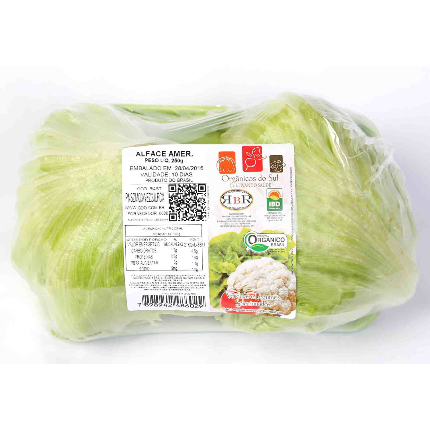 Alface Americana ORGÂNICOS DO SUL 250g - Angeloni Supermercado