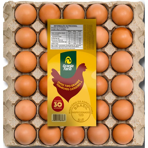 Ovo Vermelho Grande Categoria A Granja Faria - - Angeloni Supermercado