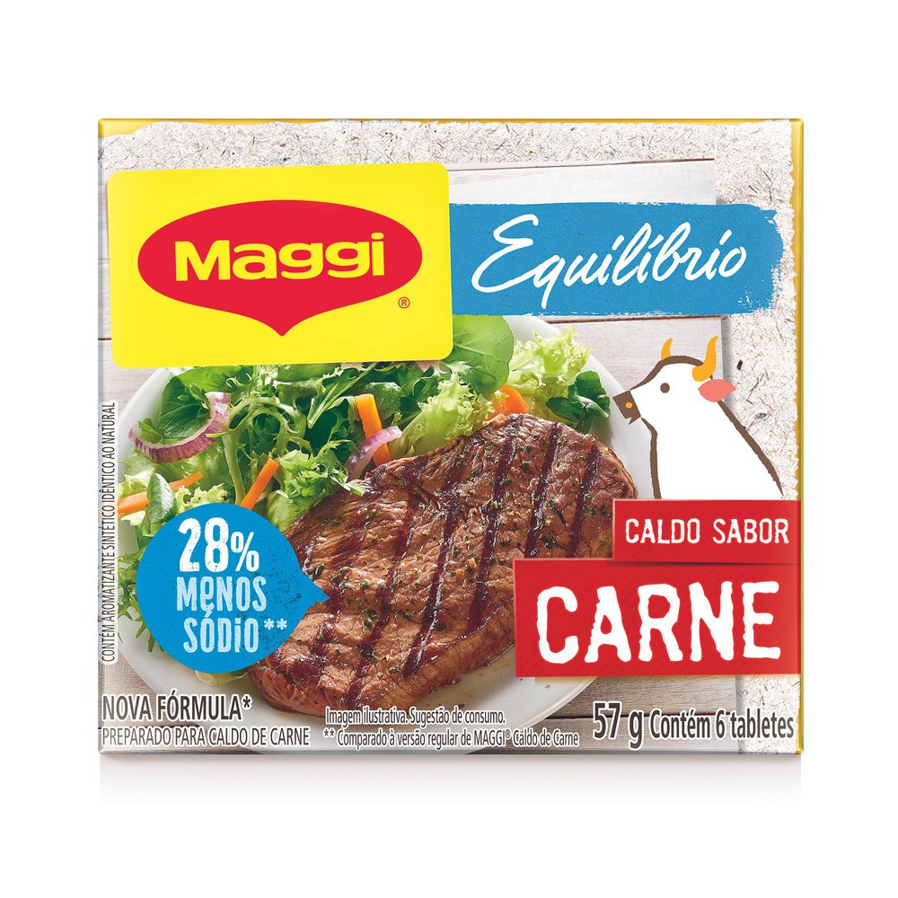 Caldo MAGGI Equilibrium Carne Tablete 57g - Angeloni Supermercado