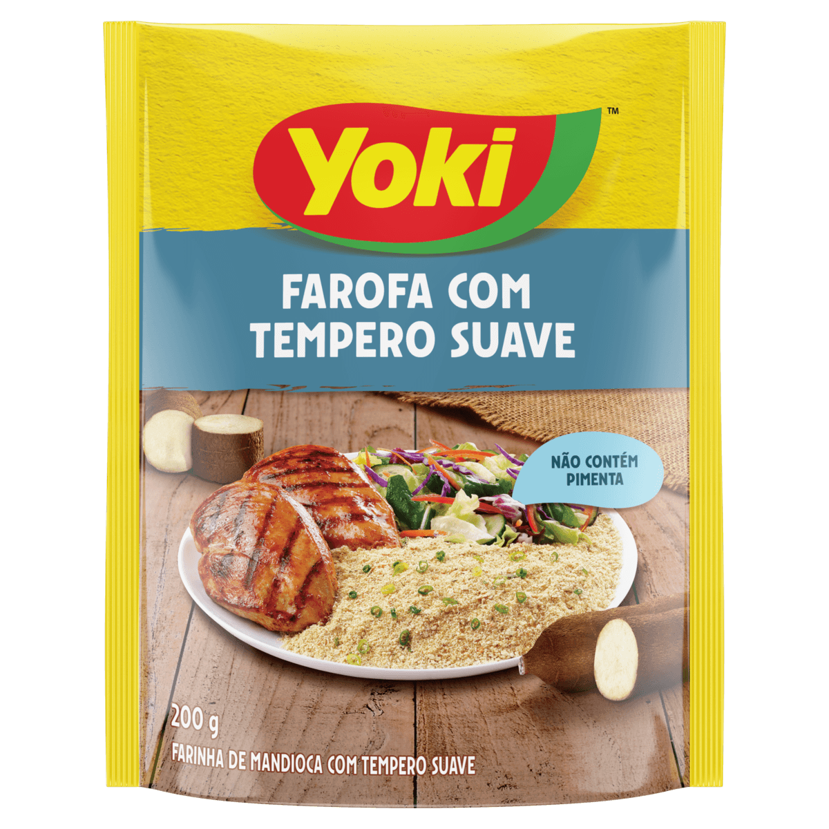 Farofa Pronta YOKI com Tempero Suave mais Temperos Naturais 200g ...