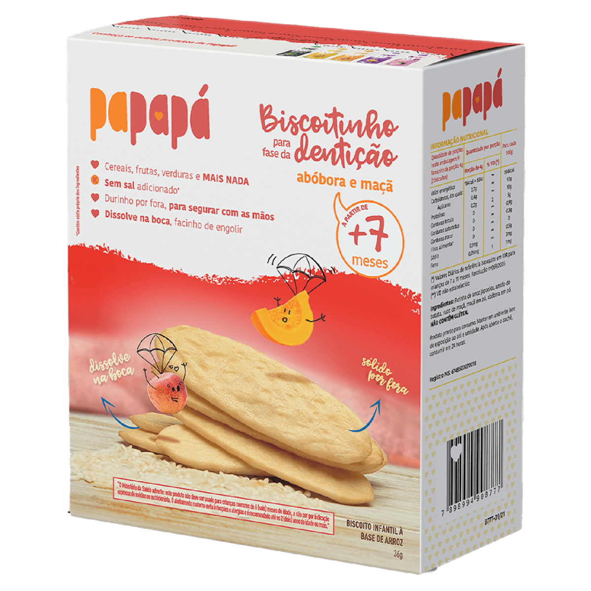 Biscoito PAPAPÁ Infantil Abóbora e Maçã 36g - Angeloni Supermercado