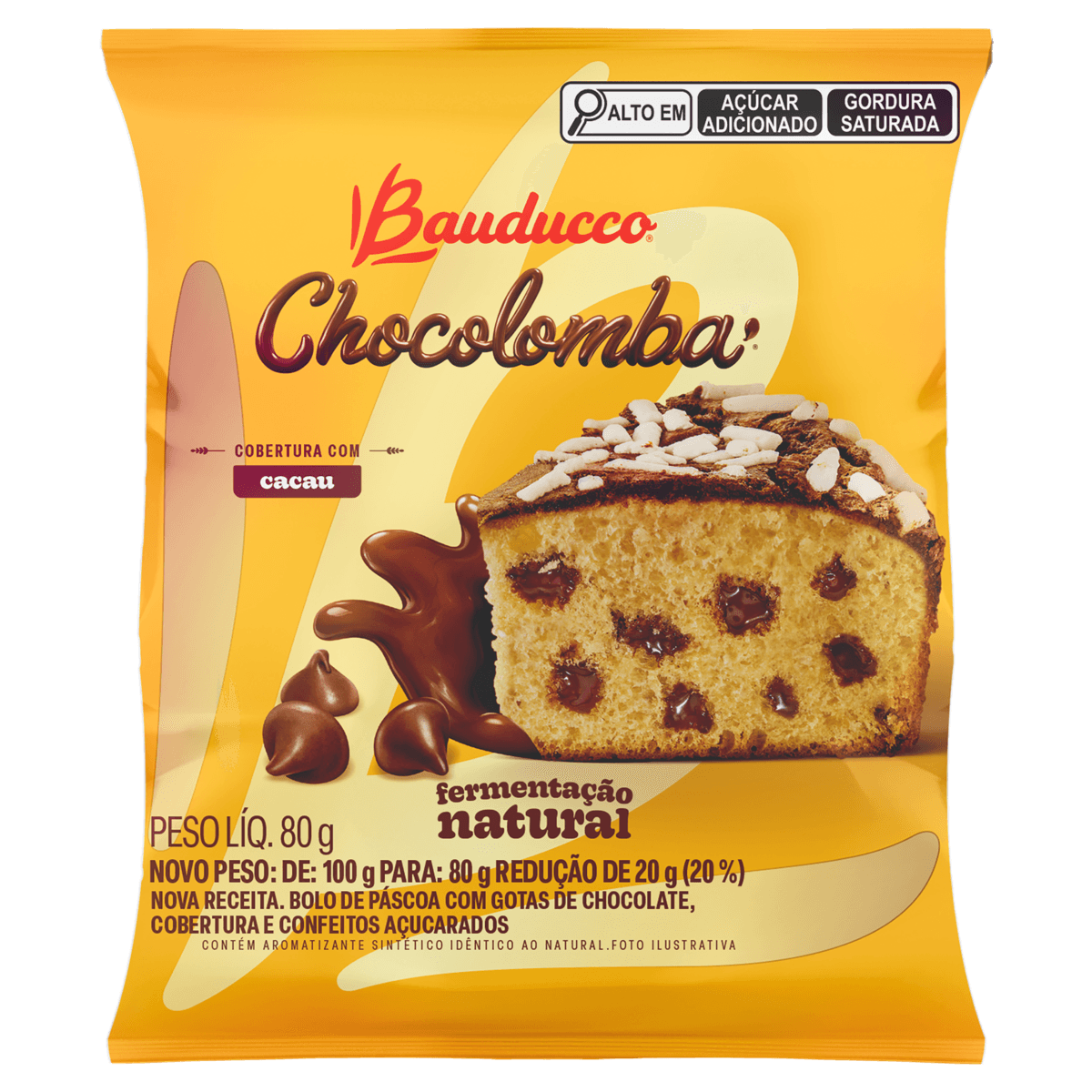 Chocolomba BAUDUCCO Fermentação Natural Chocolate com Cobertura de ...