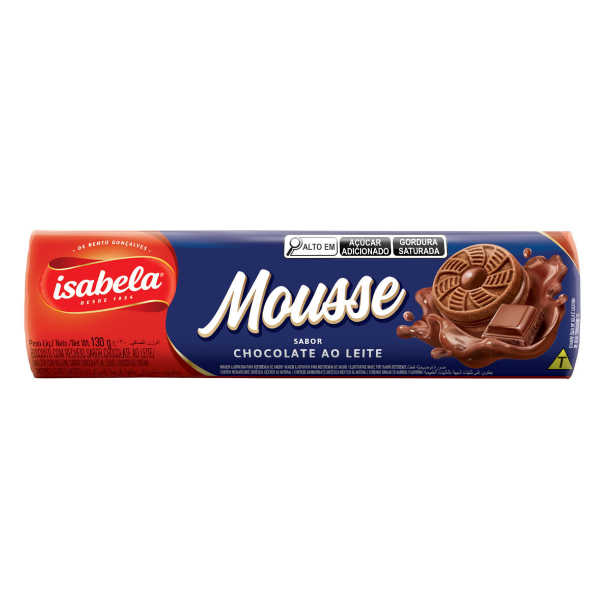 Biscoito ISABELA Mousse Chocolate ao Leite 130g - Angeloni Supermercado