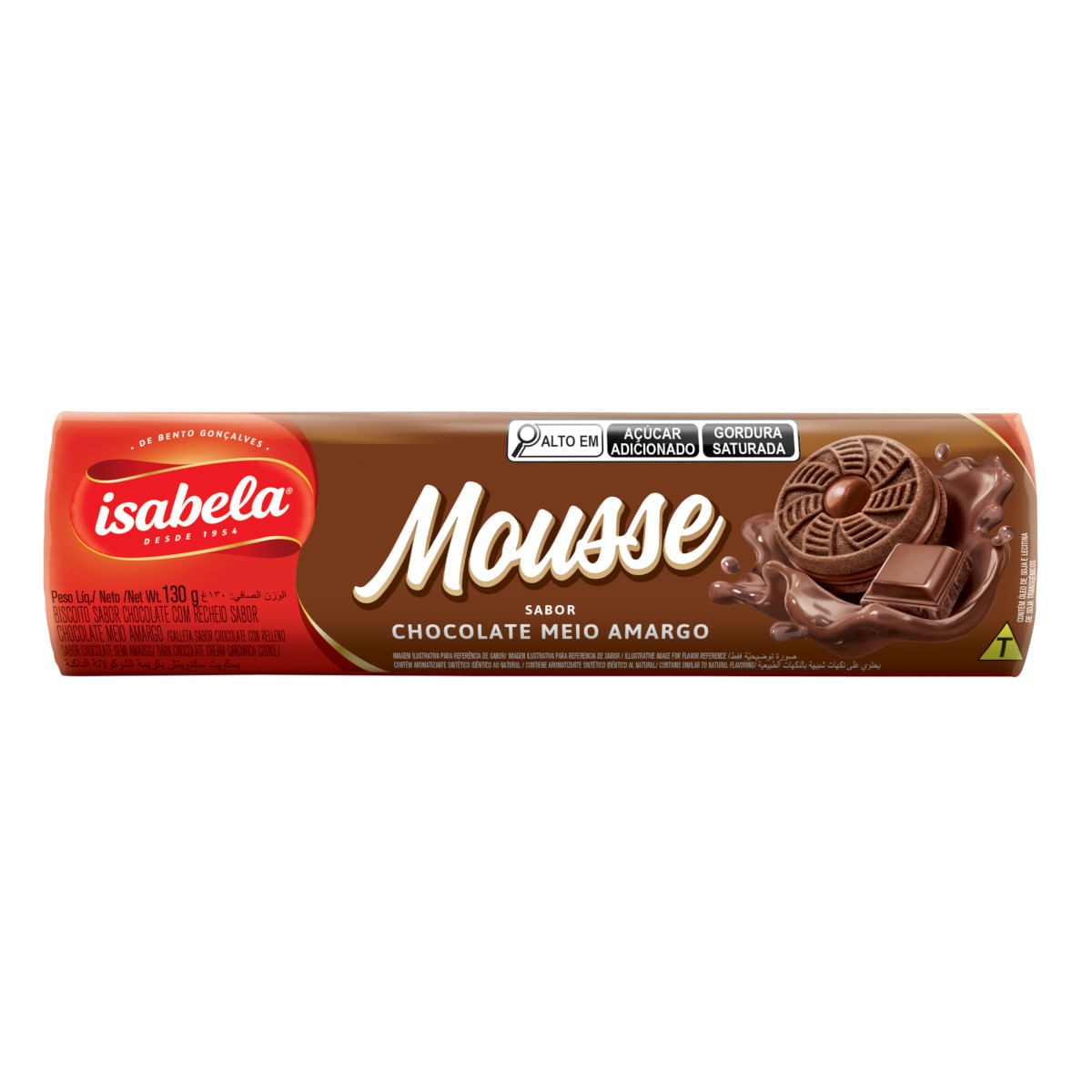 Biscoito ISABELA Mousse Chocolate Meio Amargo 130g