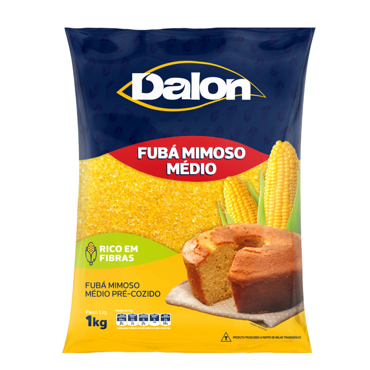 Fubá DALON Mimoso Médio - Embalagem de 1kg - Angeloni Supermercado
