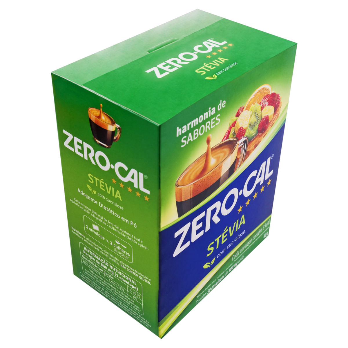 Adoçante Zero Cal Stevia em Pó 50 Unidades