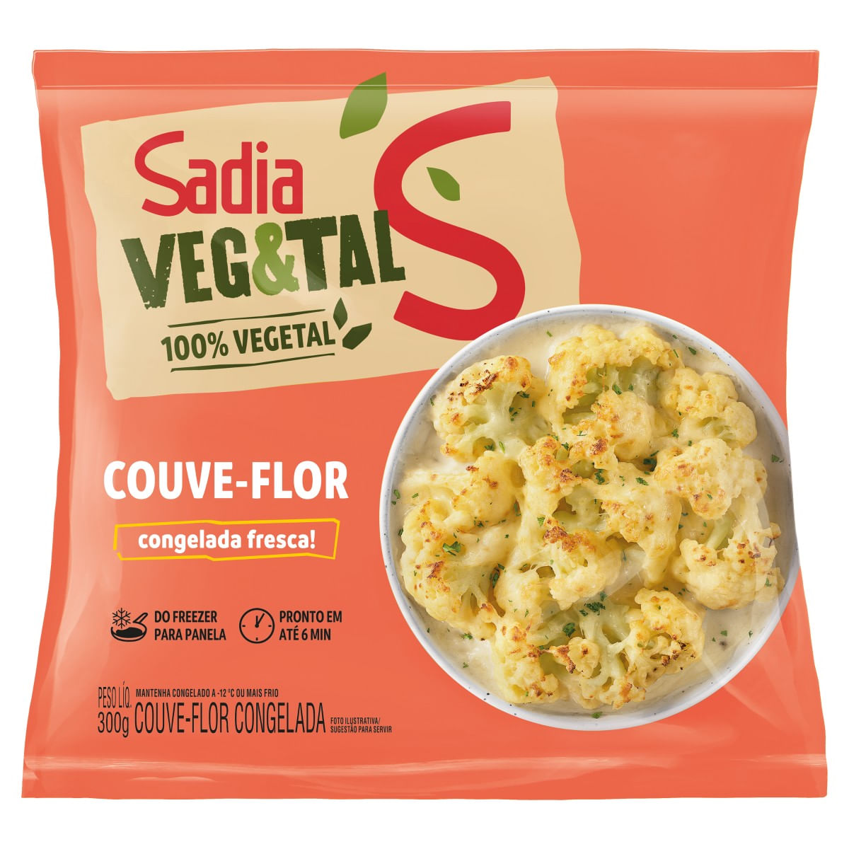 Couve Flor SADIA Veg & Tal Congelado 300g - Angeloni Supermercado