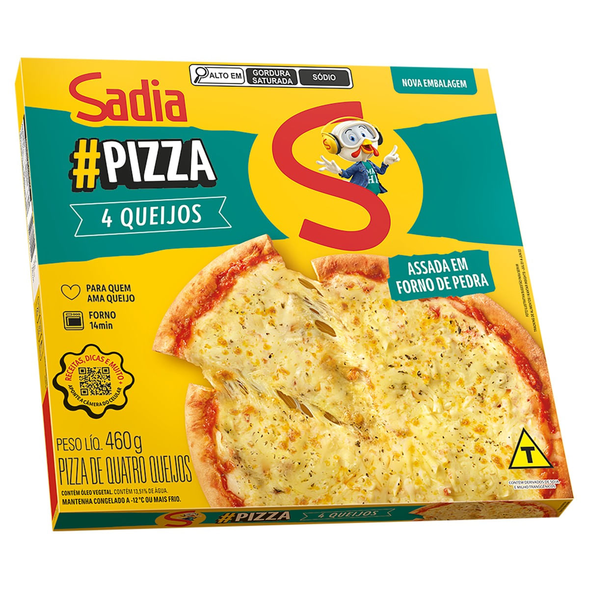 Pizza Sadia 4 Queijos - Embalagem de 460g - Angeloni Supermercado