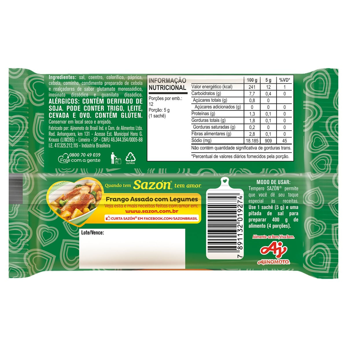 Tempero Sazón para Frangos 60g - Angeloni Supermercado