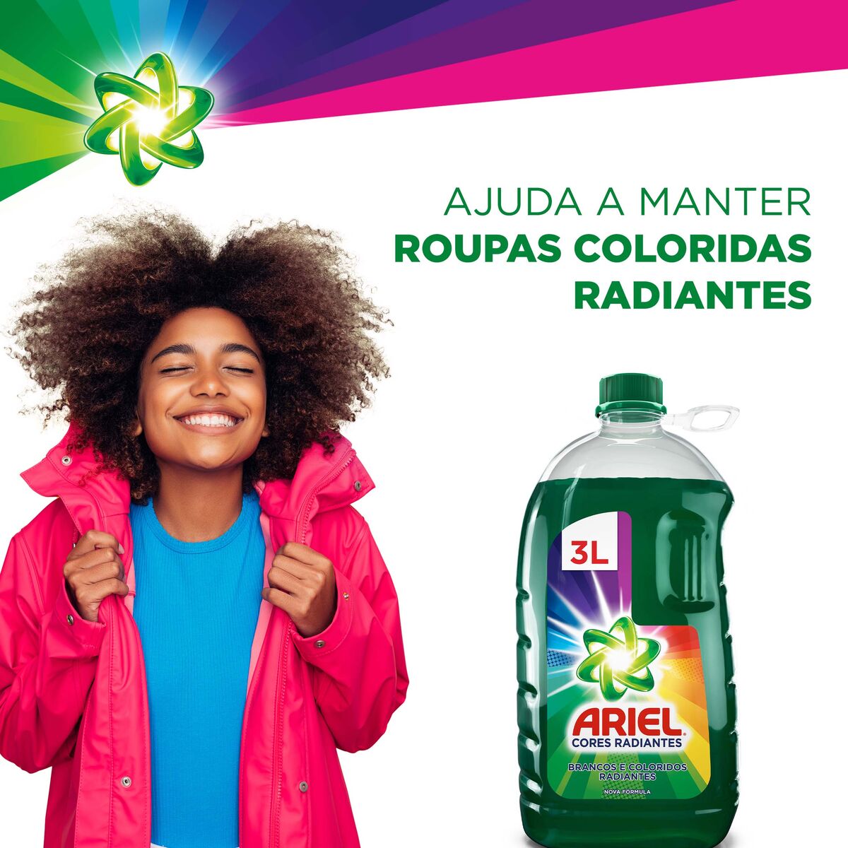 Sabão Líquido Ariel Cores Radiantes 3L - Angeloni Supermercado