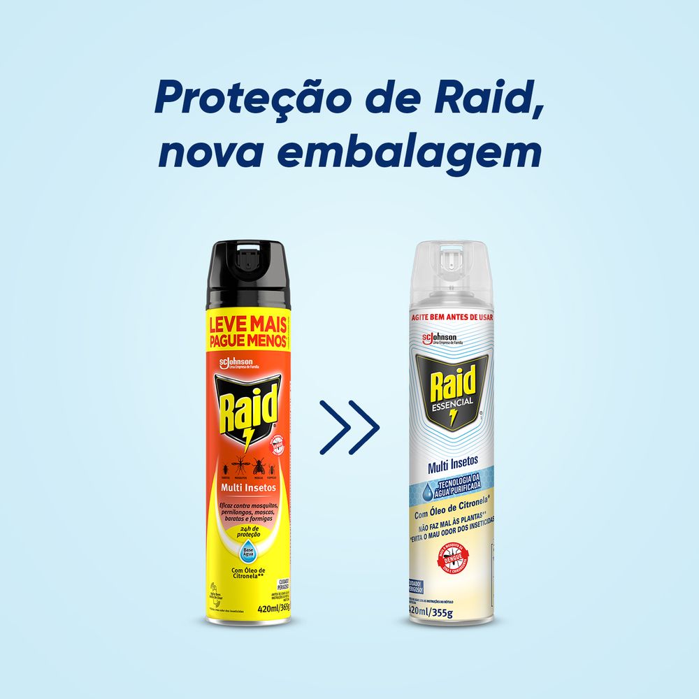 Inseticida RAID Multi Insetos com Óleo de Citronela 420ml