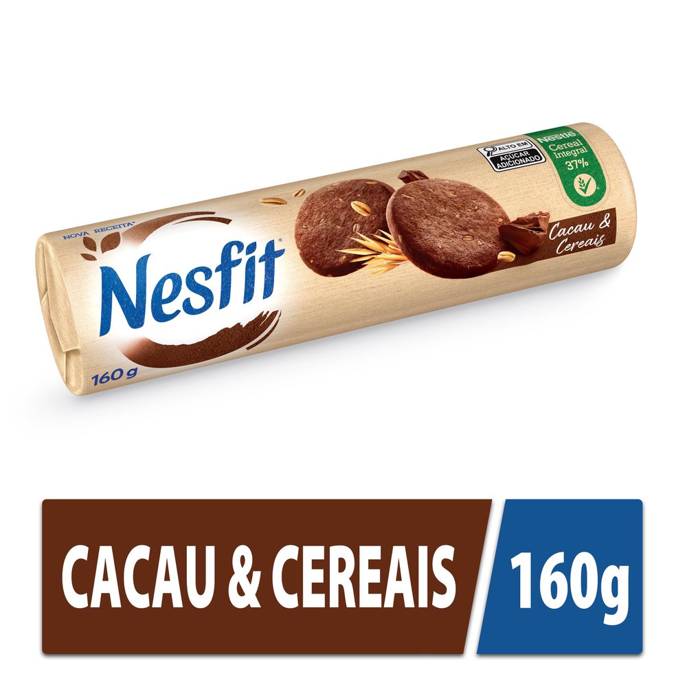 Biscoito NESFIT 100% Cereal Integral Cacau & Cereais 160g