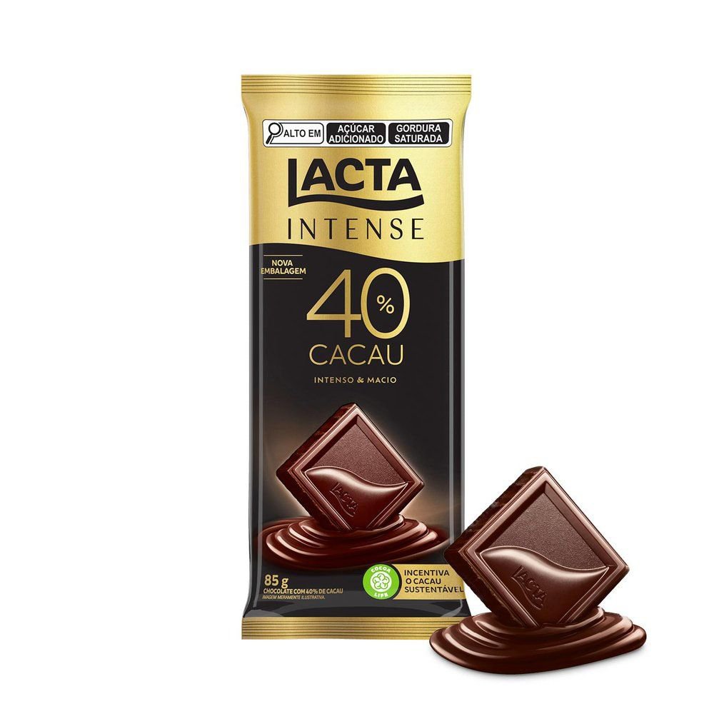 Chocolate LACTA Intense meio amargo 40% cacau original 85g - Angeloni ...