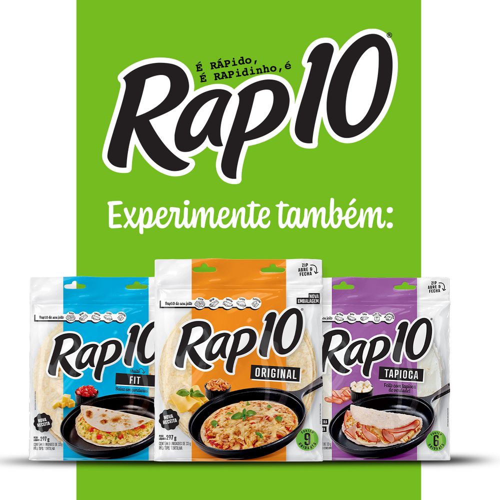 Pão Tortilha Rap 10 Integral 297g Delicioso e Saudável