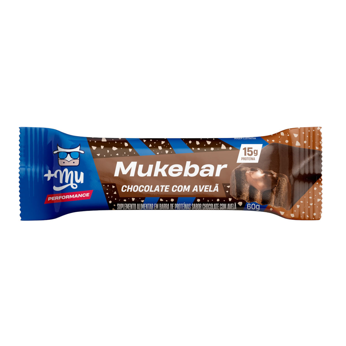 Barra de Proteínas +MU Mukebar Chocolate com Avelã 60g - Angeloni ...