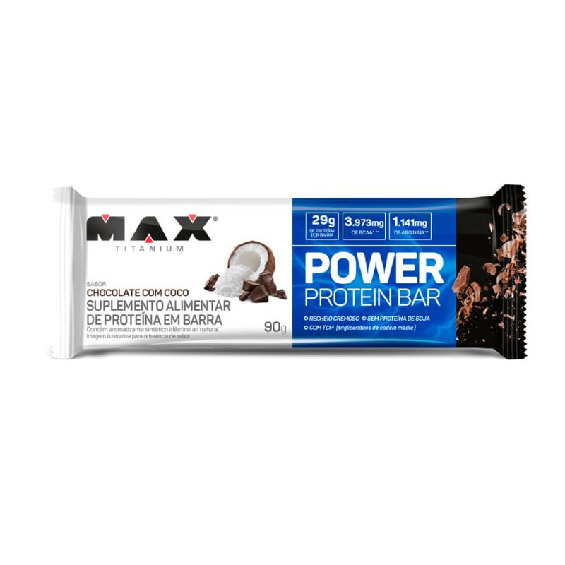 Barra de Proteína MAX TITANIUM Power Protein Bar Coco 90g