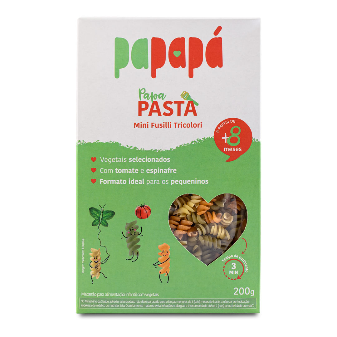 Macarrão PAPAPÁ Pasta Mini Fusilli Tricolori 200g - Angeloni Supermercado