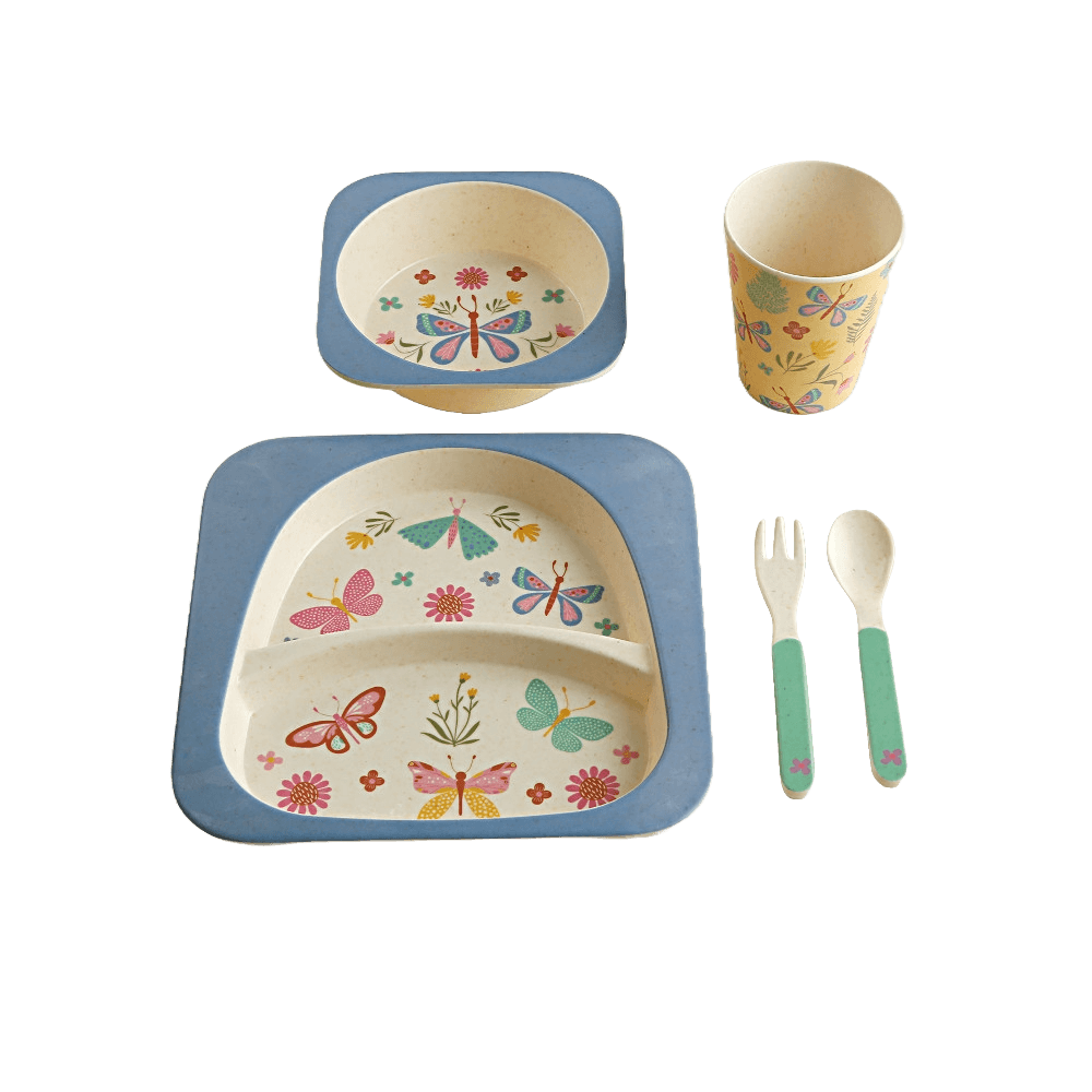 Kit Alimentação A\BABY Bambu Butterfly 5 Peças - Angeloni Supermercado