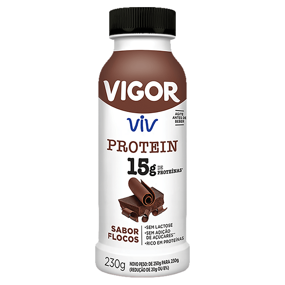 Iogurte VIGOR Viv Protein 15g Flocos Sem Lactose e Açúcares 230g ...