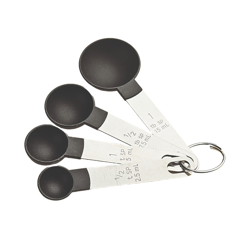 Kit de Colheres Medidoras Black Inox com 4 Peças - A\CASA - Angeloni ...