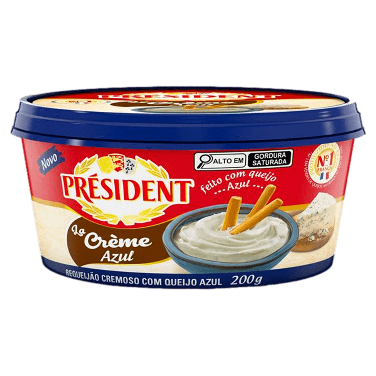 Requeijão Cremoso PRESIDENT La Crème Azul Com Queijo Azul 200g