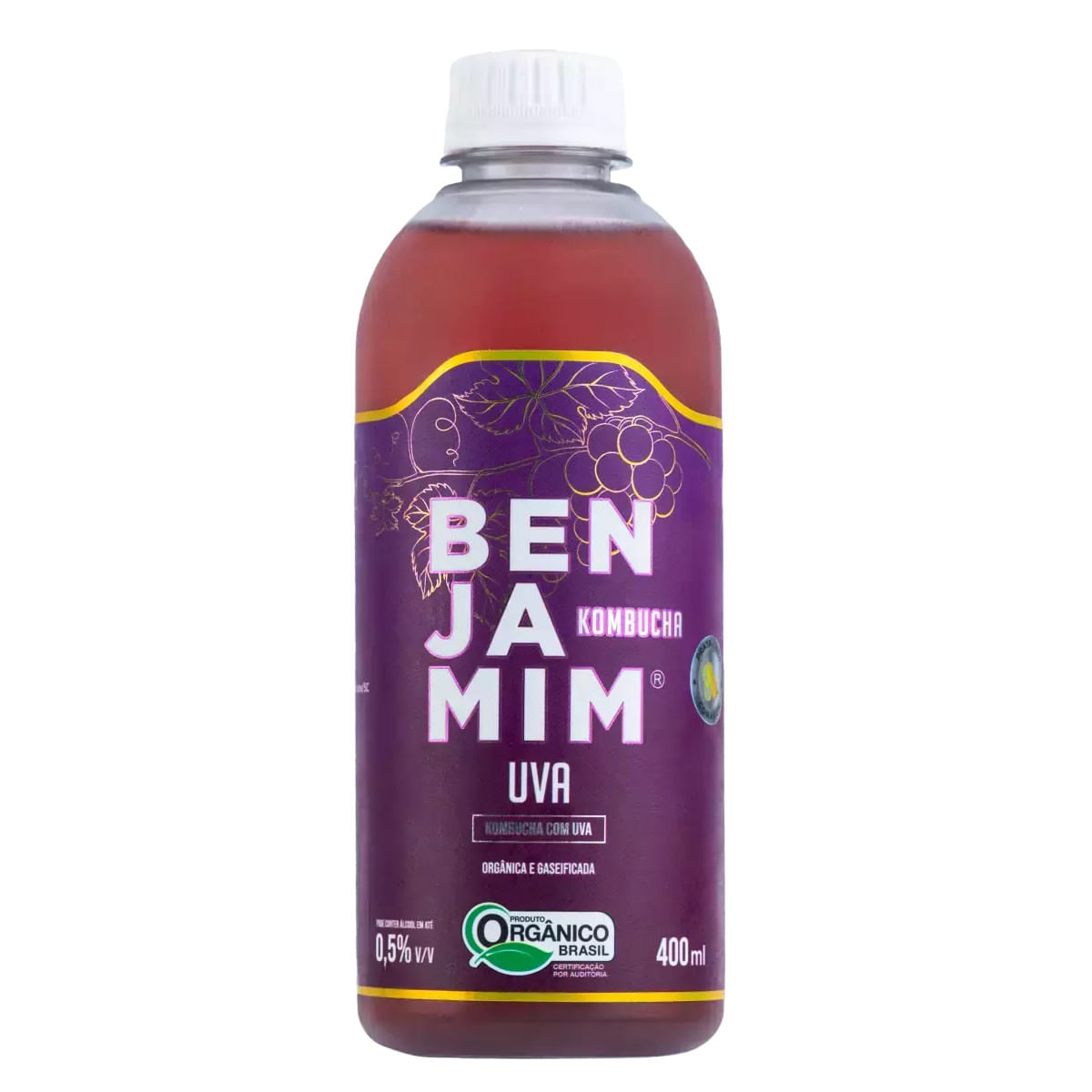 Kombucha Benjamim Uva 400ml | Bebida Compre Aqui