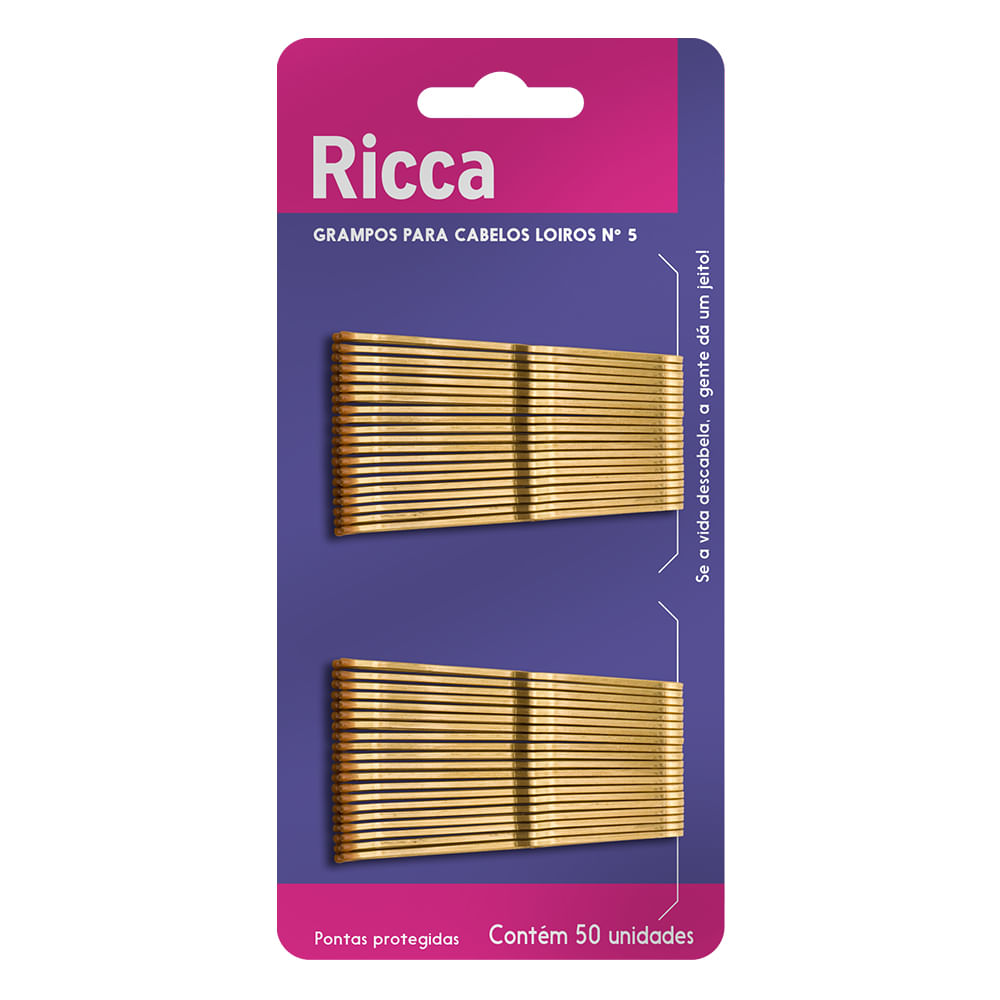 Grampo para Cabelo RICCA Loiro com 50 unidades - Angeloni Supermercado