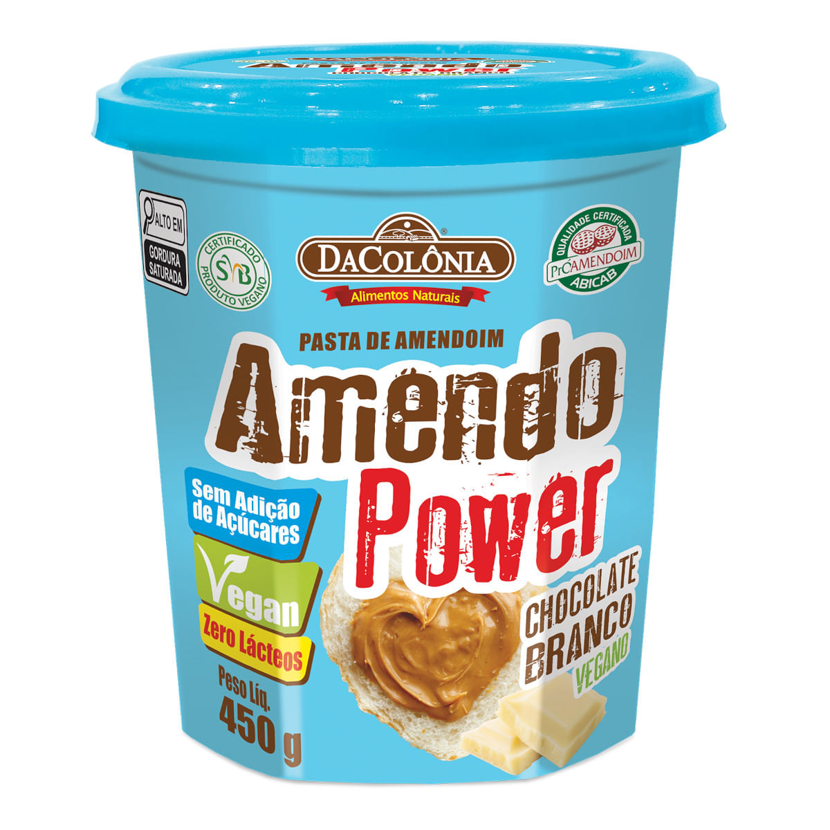 Pasta de Amendoim DA COLÔNIA Amendo Power Chocolate Branco ao Leite de ...