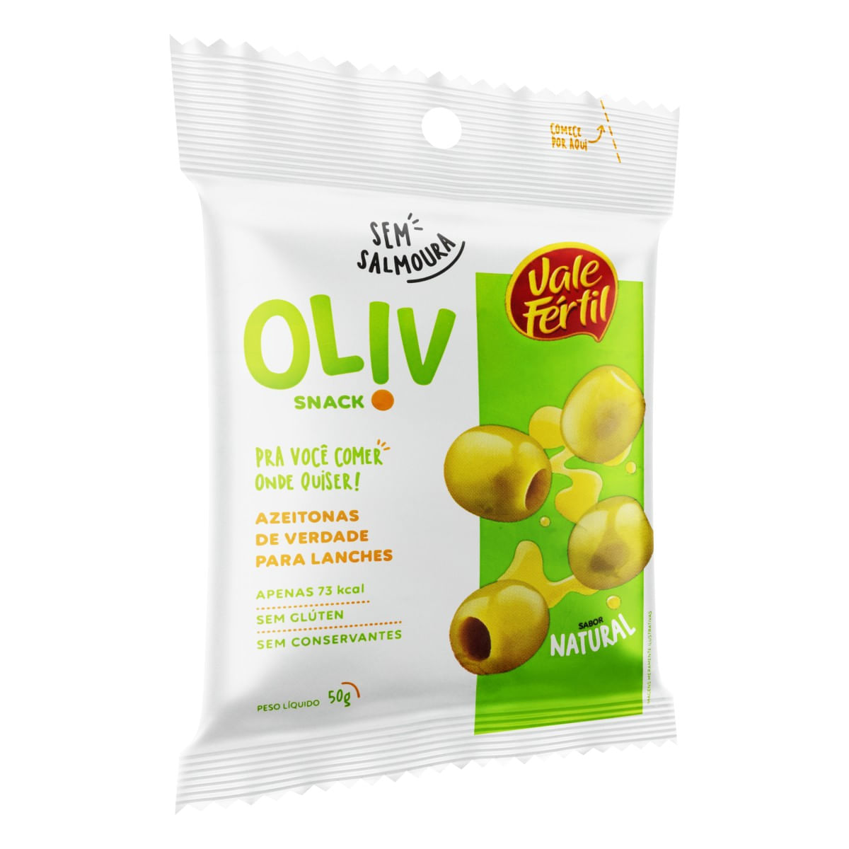 Snack VALE FÉRTIL Oliv Azeitonas Verdes 50g - Angeloni Supermercado